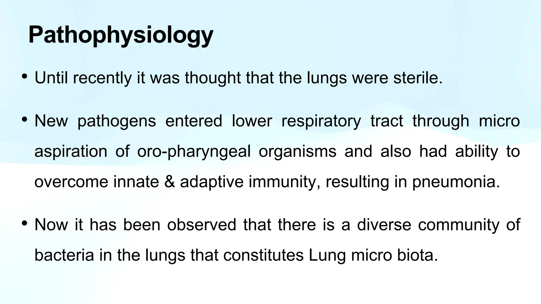 Community Acquired Pneumonia Pathophysiology | PPTX