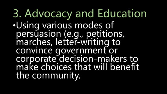 Community Action Modalities and Citizenship - week 6.pptx | Politics