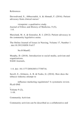 Community activism is defined as actions through which organizations.docx