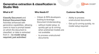AI and ML Series - Generative Extraction and Classification of Documents in Studio Web - Session ...