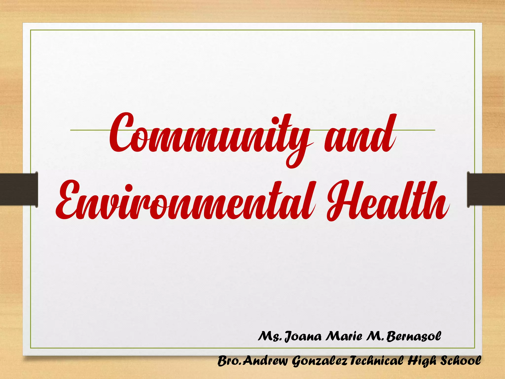 Community and environmental health | PDF