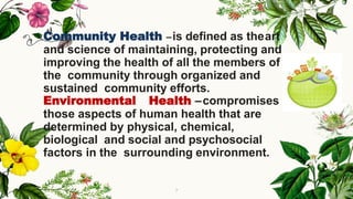 Community and environmental health | PPTX