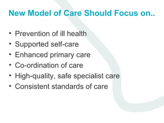 Role of Community Matrons in shifts in settings of care | PPT