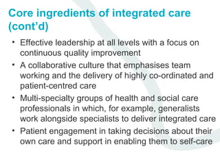 Role of Community Matrons in shifts in settings of care | PPT