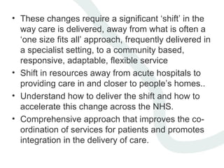 Role of Community Matrons in shifts in settings of care | PPT