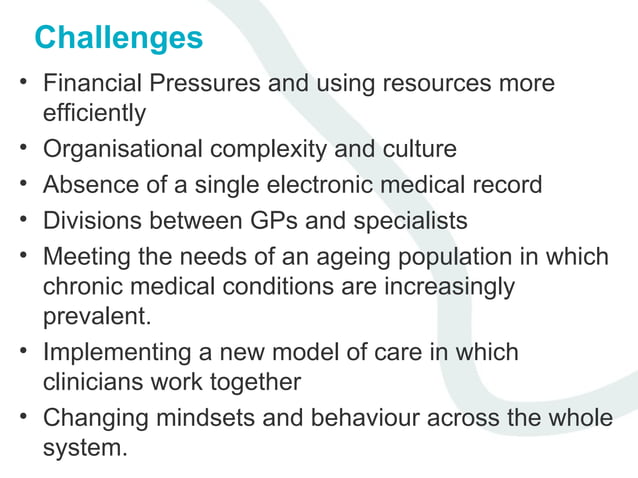 Role of Community Matrons in shifts in settings of care | PPT