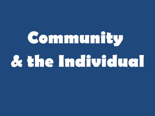 Community And The Individual | PPT