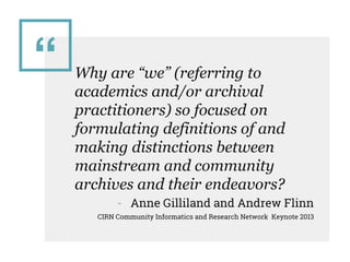 community & archives? | PPT