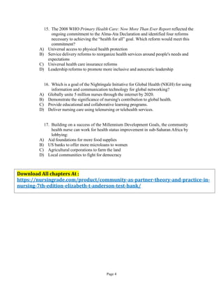 Community as Partner Theory and Practice in Nursing, Seventh Edition ...