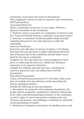 Community Assessment and Analysis PresentationThis assignment co.docx