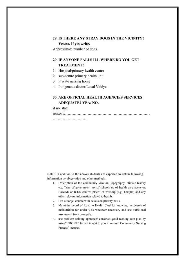 Community assessment format | DOC