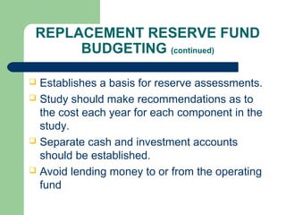 Community associations budgeting | PPT