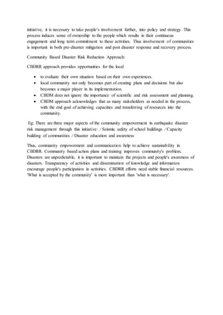 Community based disaster management | DOCX