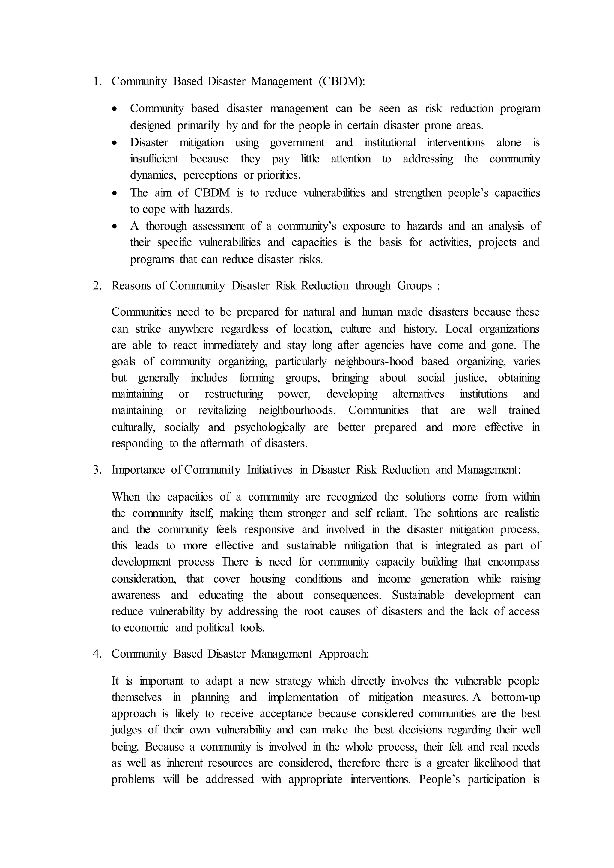 Community based disaster management1 | DOCX