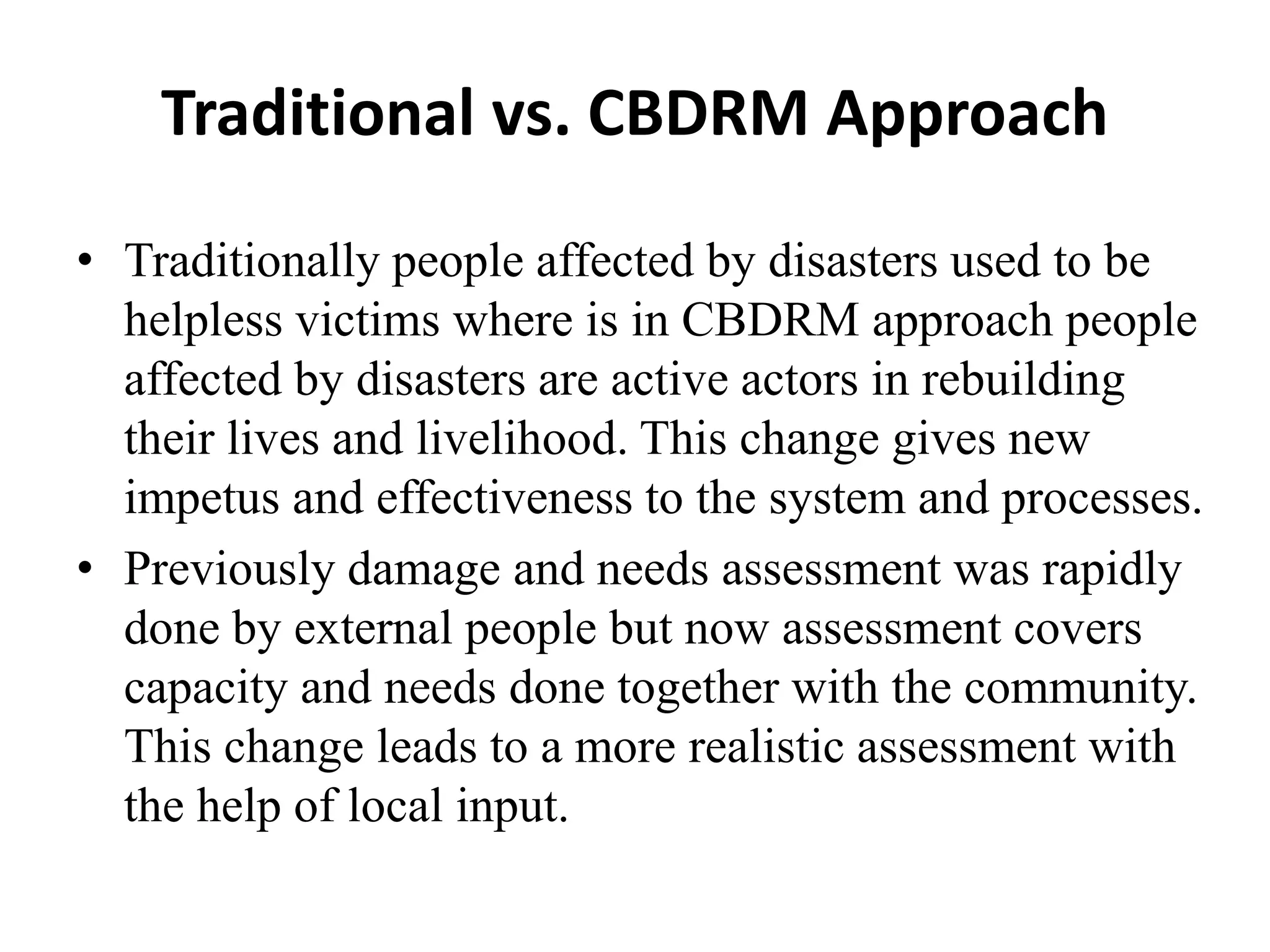 Community based disaster risk management approaches | PPTX