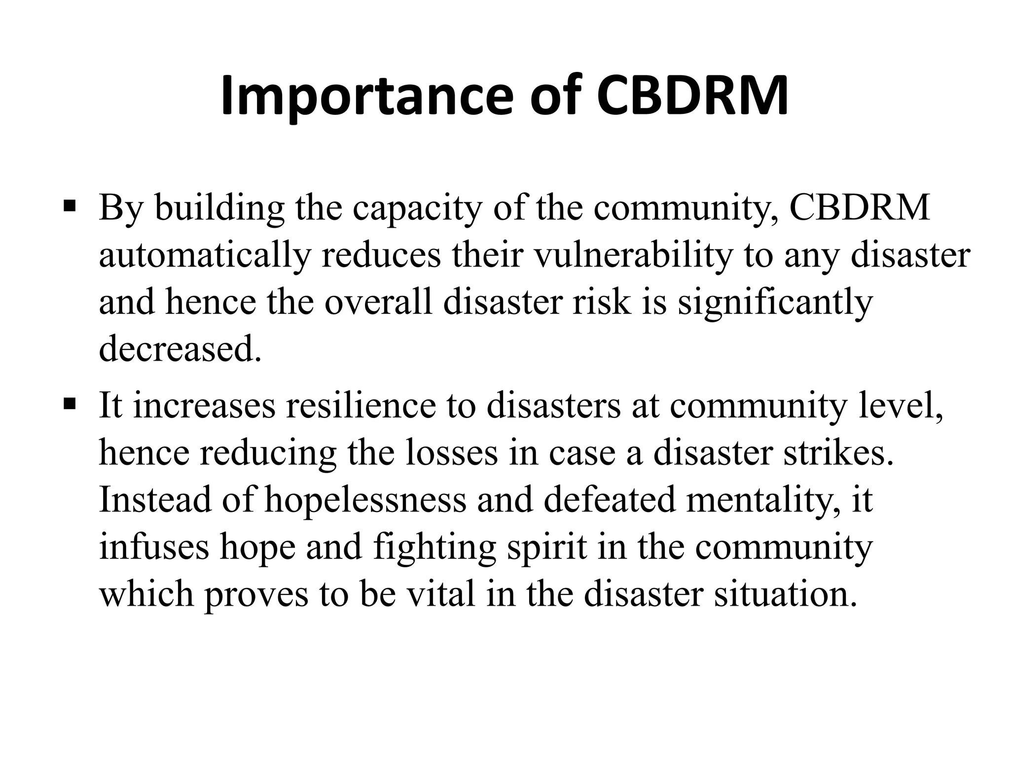 Community based disaster risk management approaches | PPTX