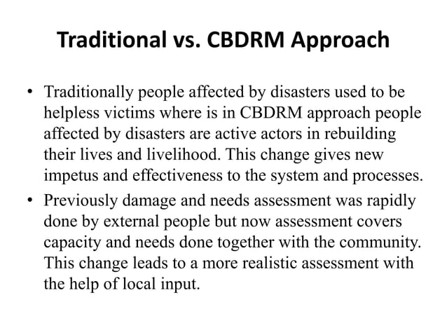 Community based disaster risk management approaches | PPTX