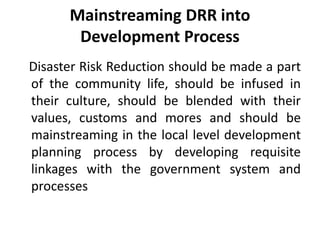 Community based disaster risk management approaches | PPTX