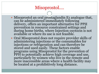 Community based distribution of misoprostol for preventing pph | PDF