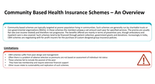 Community based health insurance in India | PPTX