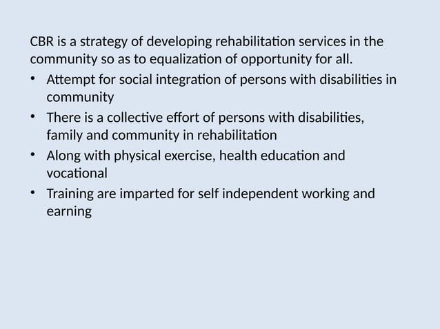 Community Based Inclusive Development and CBR.pptx | Physical Therapy ...