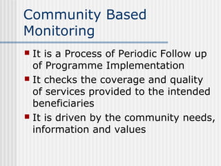 Community based monitoring | PPT