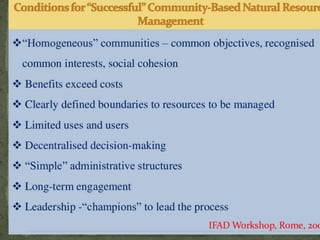 Community based natural resources management (cbnrm) By Mr Allah Dad ...