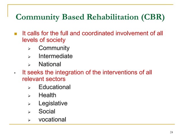Community Based Rehabilitation.ppt | Physical Therapy | Wellness