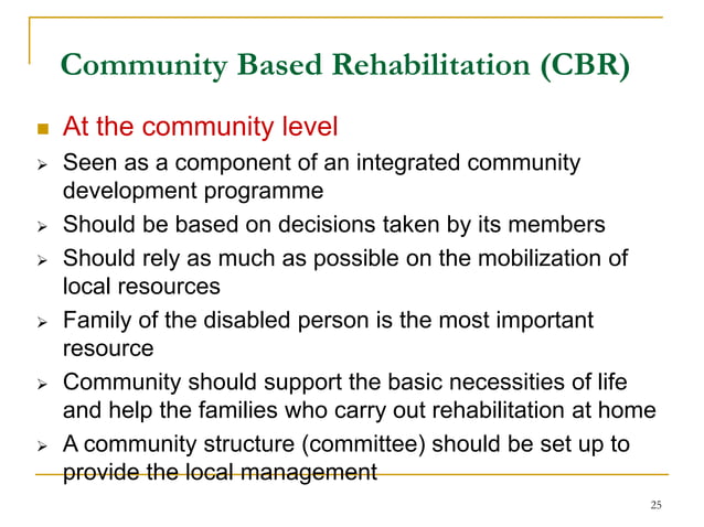 Community Based Rehabilitation.ppt | Physical Therapy | Wellness