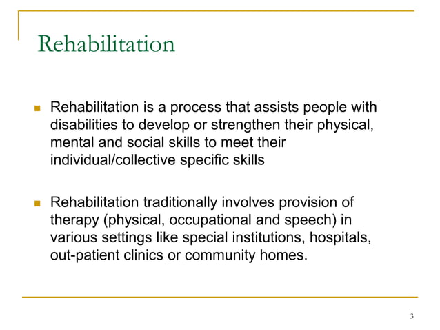 Community Based Rehabilitation.ppt | Physical Therapy | Wellness