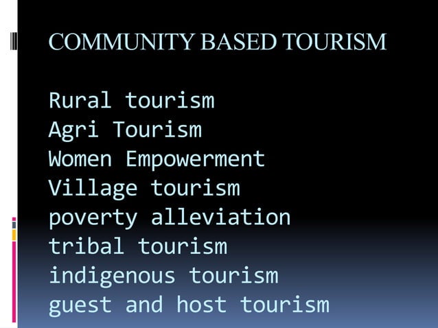 Community based tourism by pooja andani | PPTX
