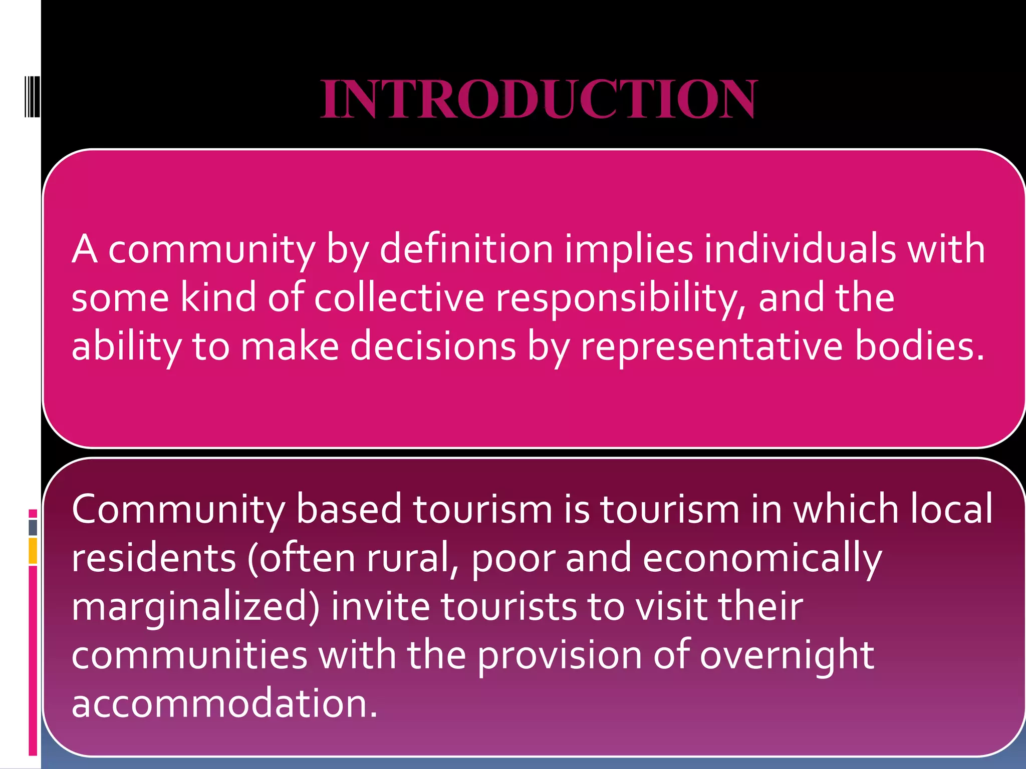 Community based tourism development | PPTX