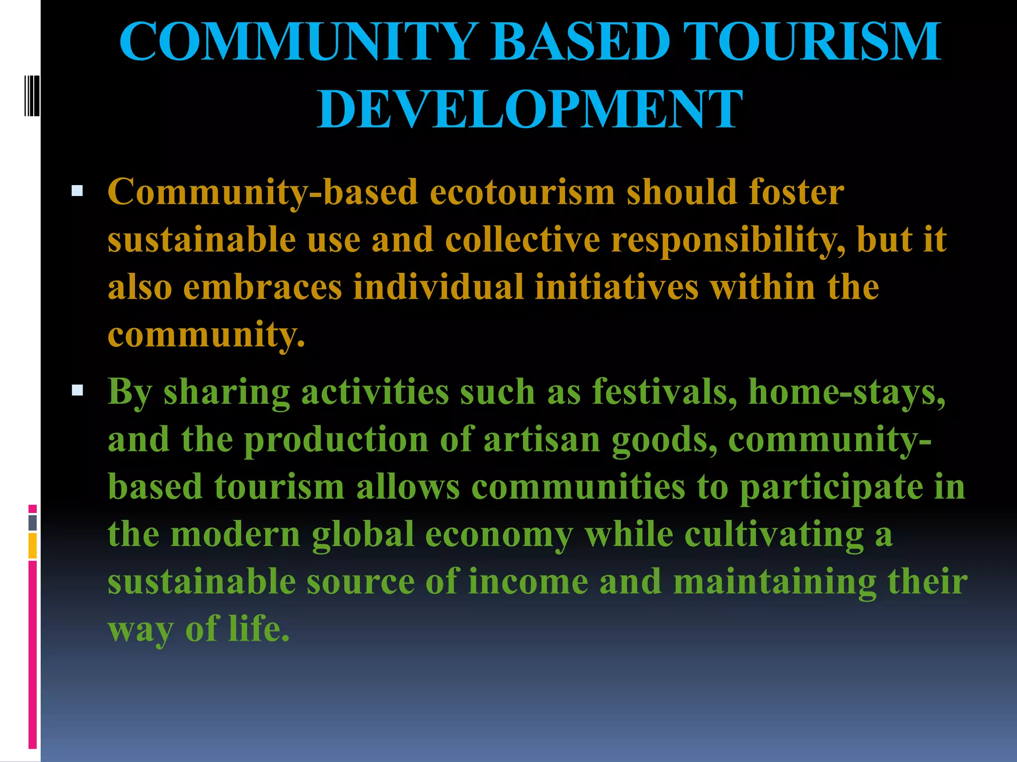 Community based tourism development | PPTX
