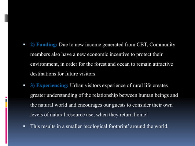 Community based tourism development | PPTX | Developmental Sites | Real ...