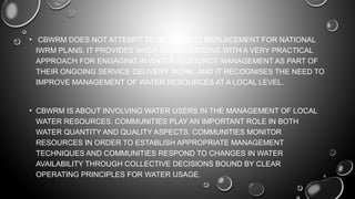 Community based water resource management | PPT