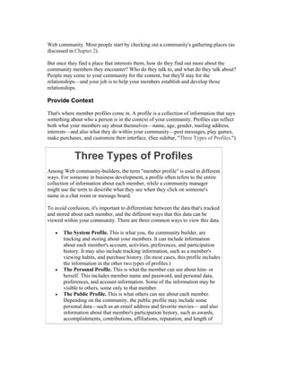 Community building the web - Members Profile | PDF