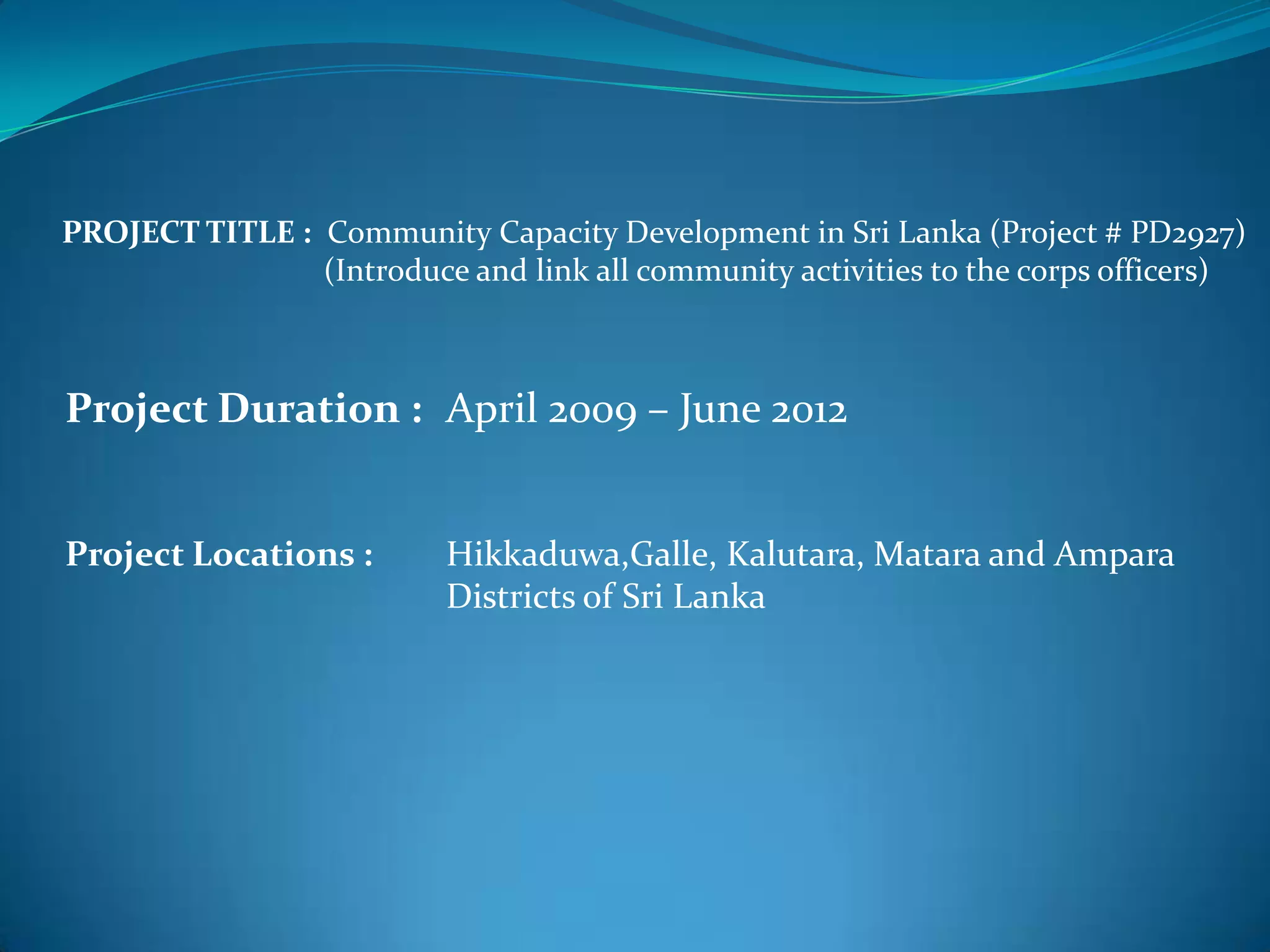 Community capacity development_project1 | PPTX