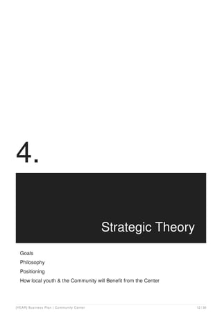 Community Center Business Plan Example | Upmetrics | PDF