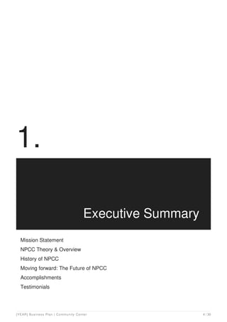 Community Center Business Plan Example | Upmetrics | PDF