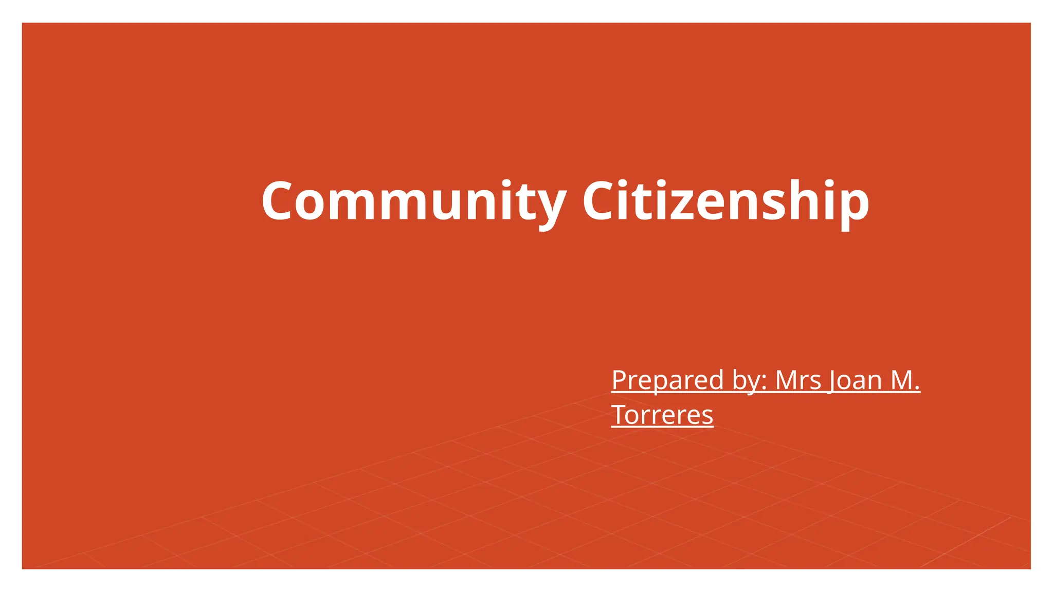 Community Citizenship- powerpoint presebtation | PPT
