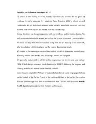 Community clinical clerkship report | PDF