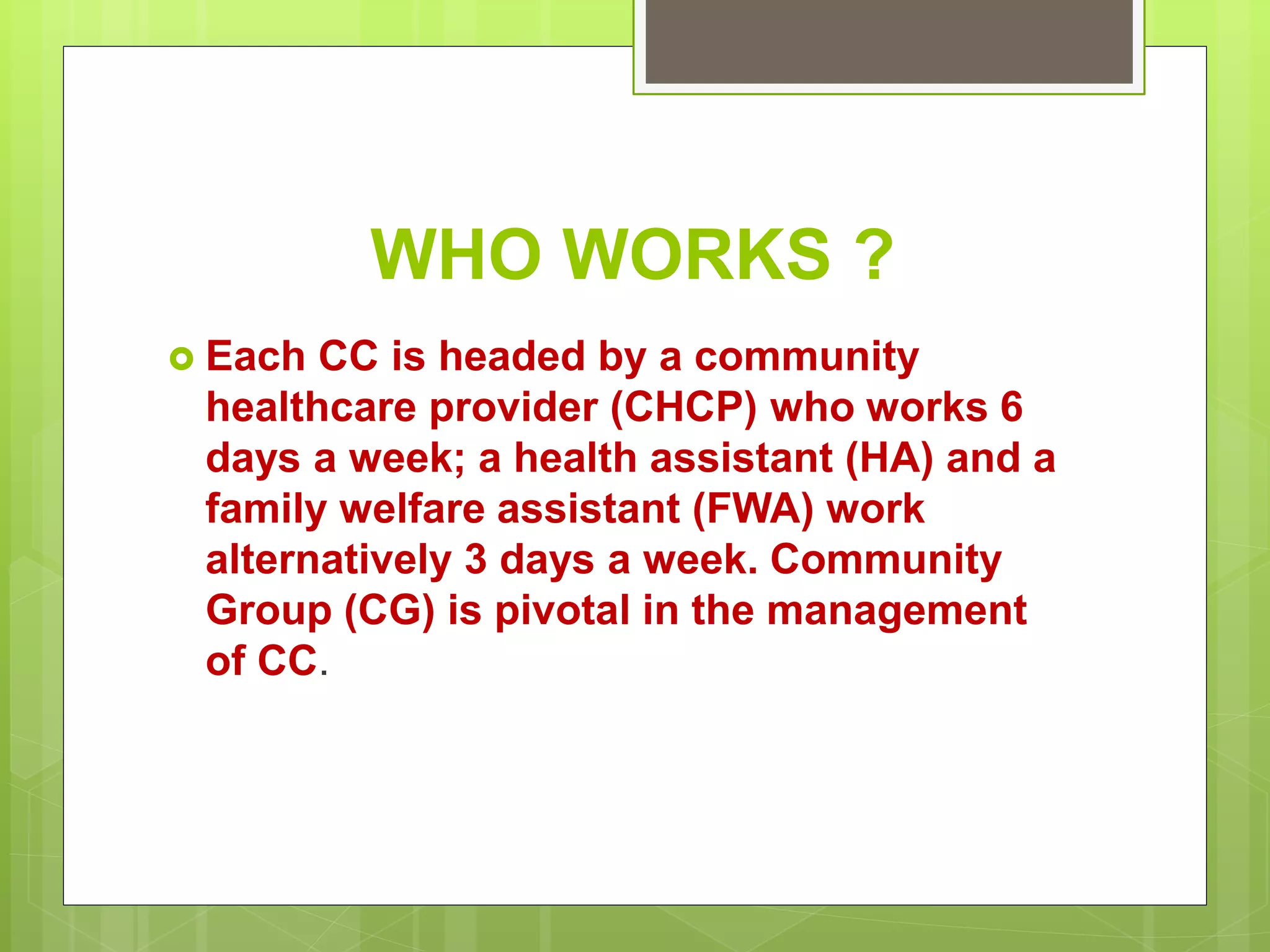 Community clinic lecture ppt | PPTX