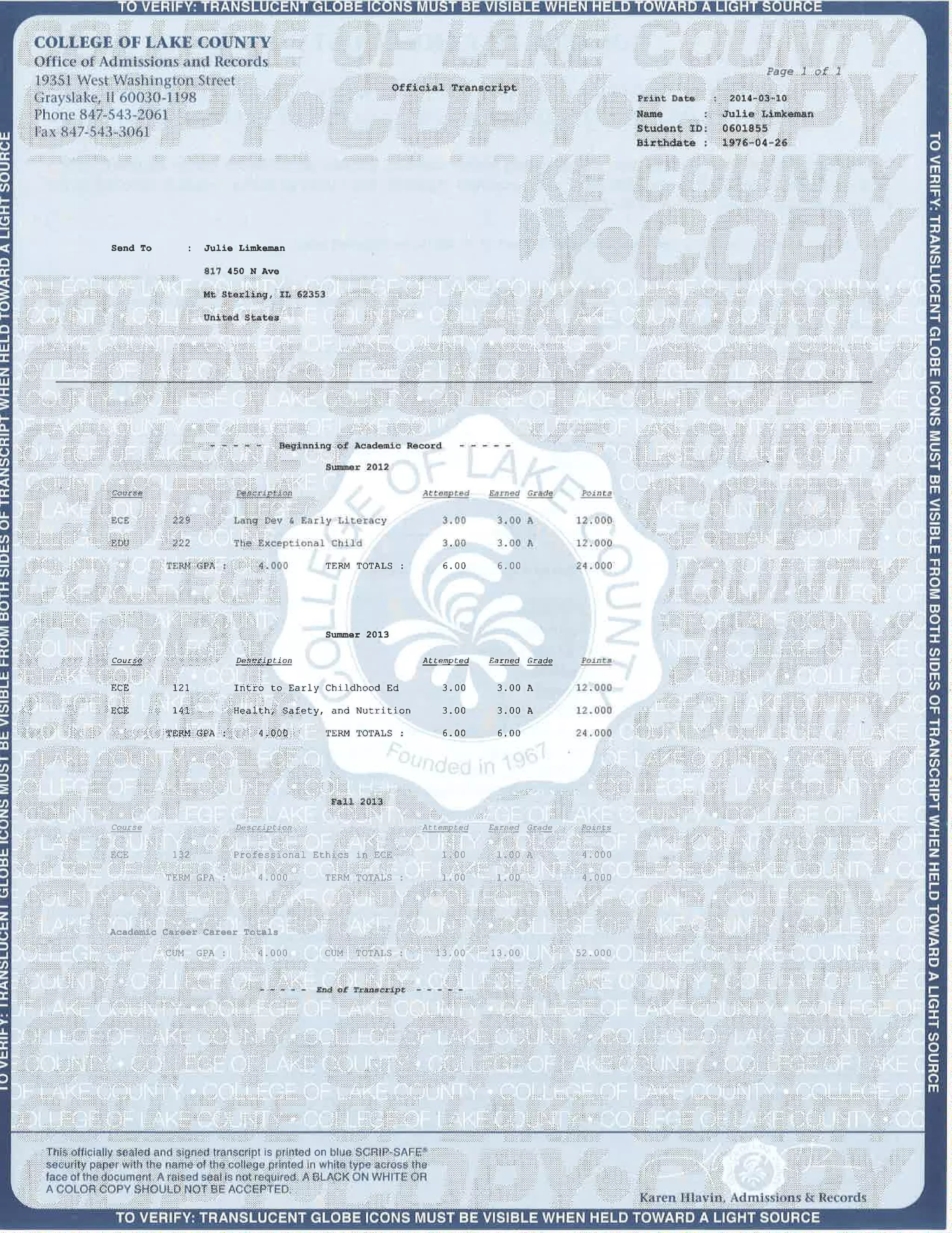 Community college transcripts | PDF | Daycare and Pre-School | Parenting