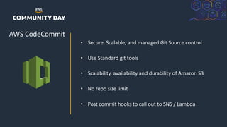 CI CD using AWS Developer Tools @ AWS Community Day Bengaluru 2018 | PDF