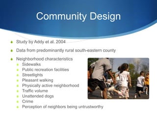 Community design and physical activity | PPTX | Fitness and Exercise ...