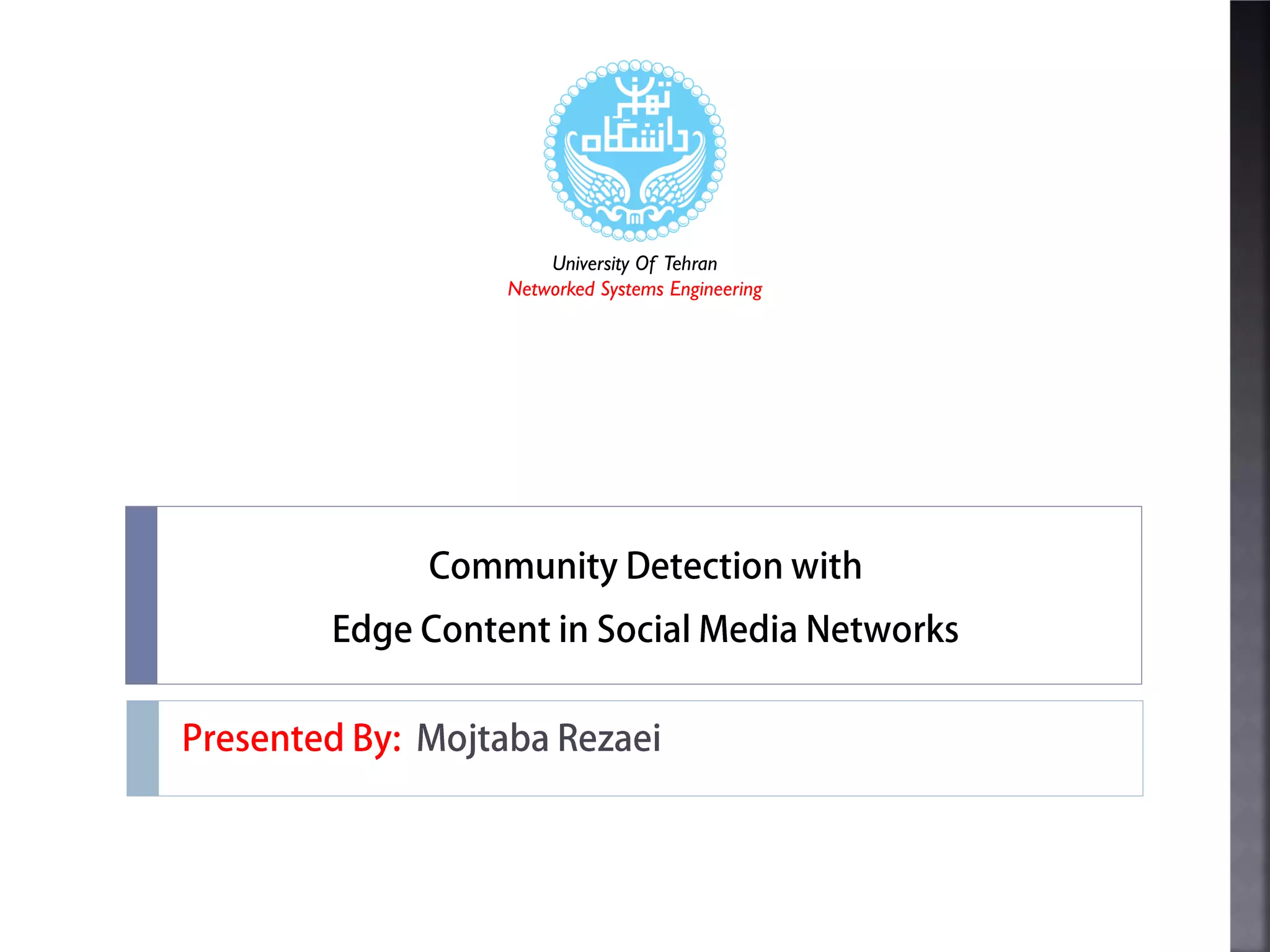 Community Detection In Social Media Ppt