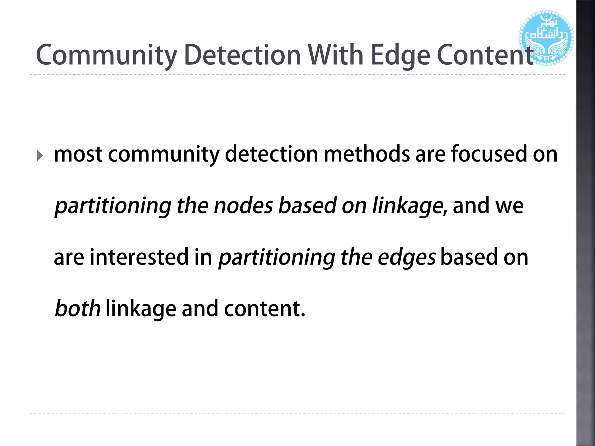 Community detection in social media | PPT