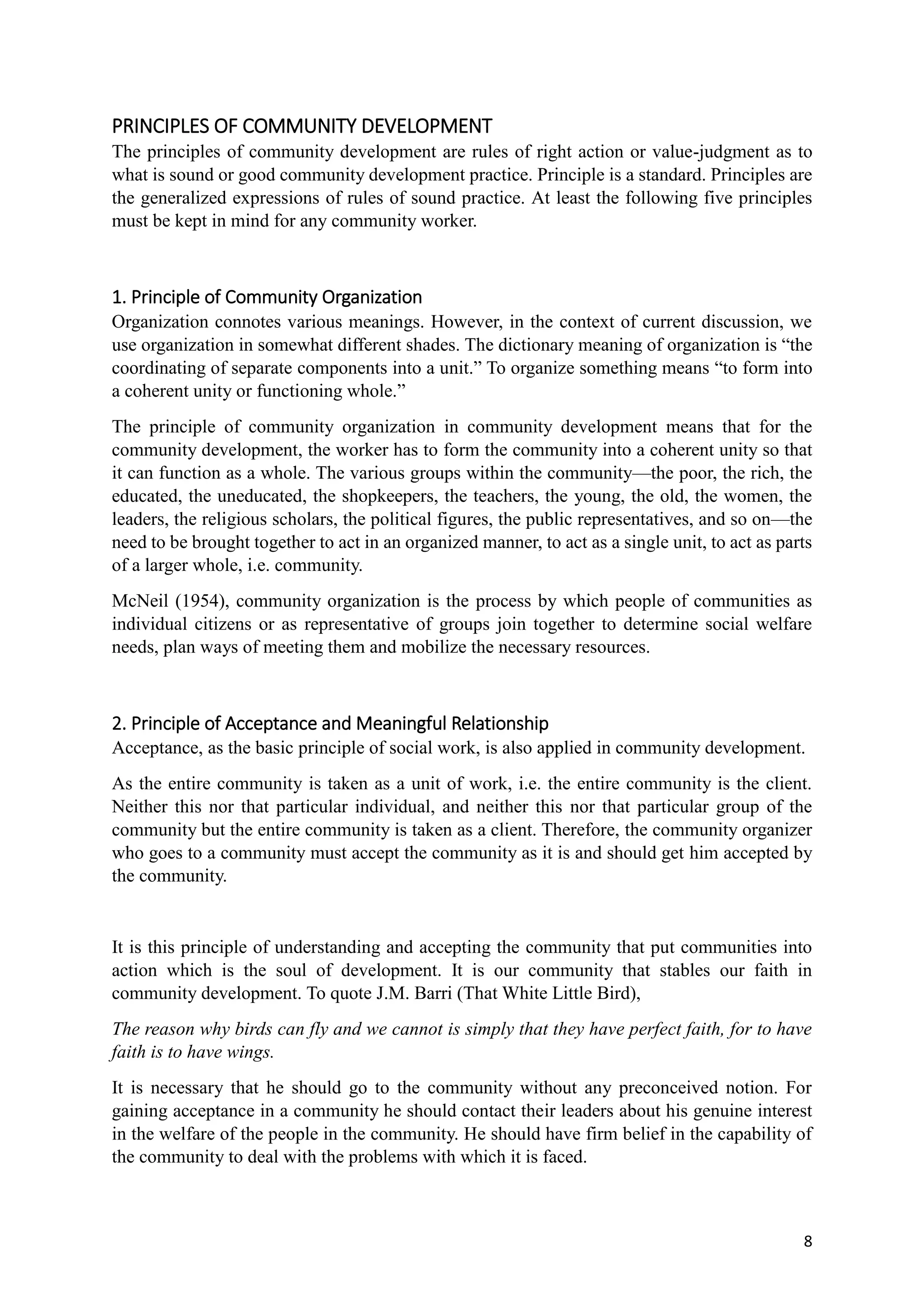 Community development concept and principles-imran ahmad sajid | PDF