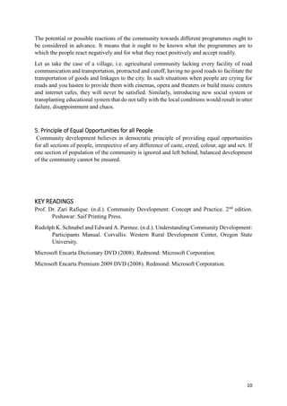 Community development concept and principles-imran ahmad sajid | PDF