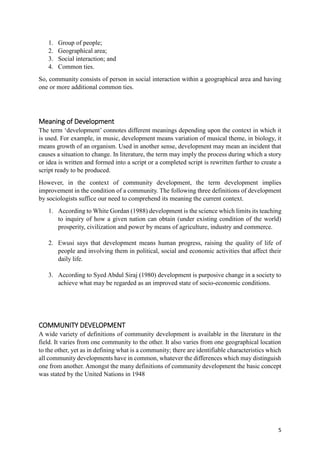 Community development concept and principles-imran ahmad sajid | PDF